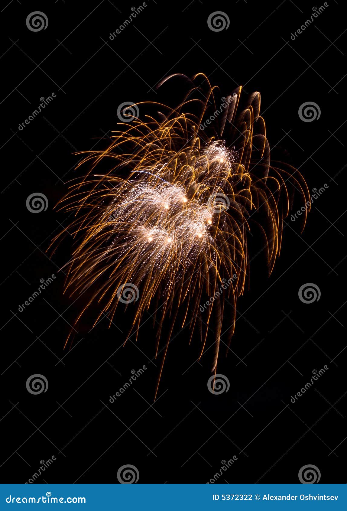 Orange Fireworks stock photo. Image of night, yellow, celebration - 5372322
