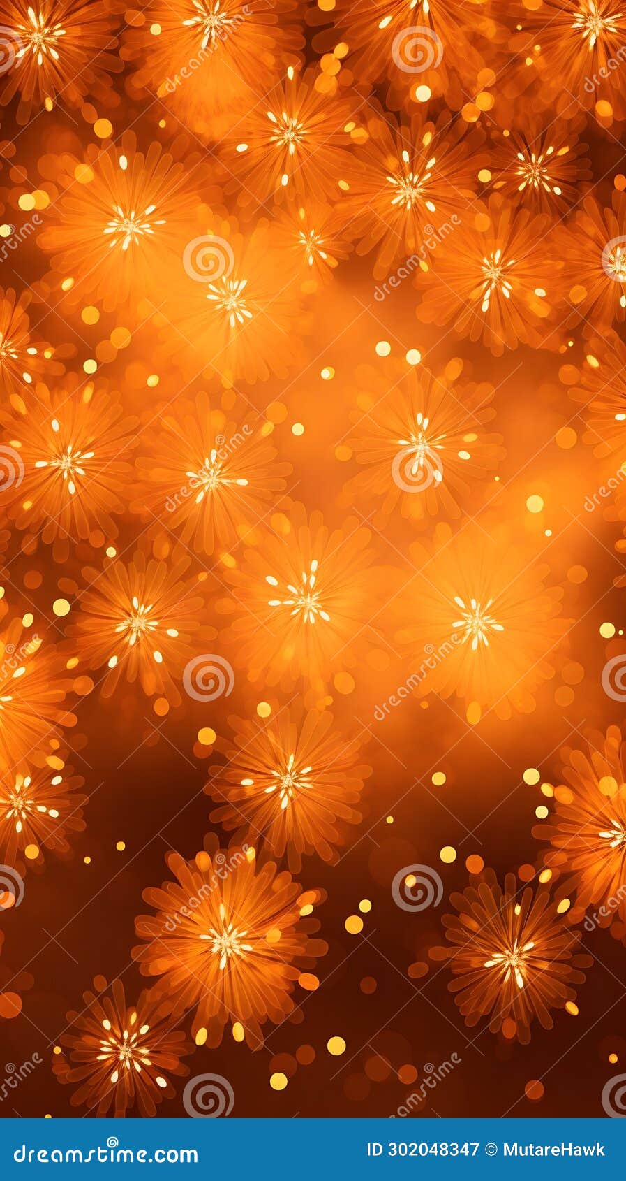 Orange Fireworks As Abstract Background, Wallpaper, Banner, Texture ...