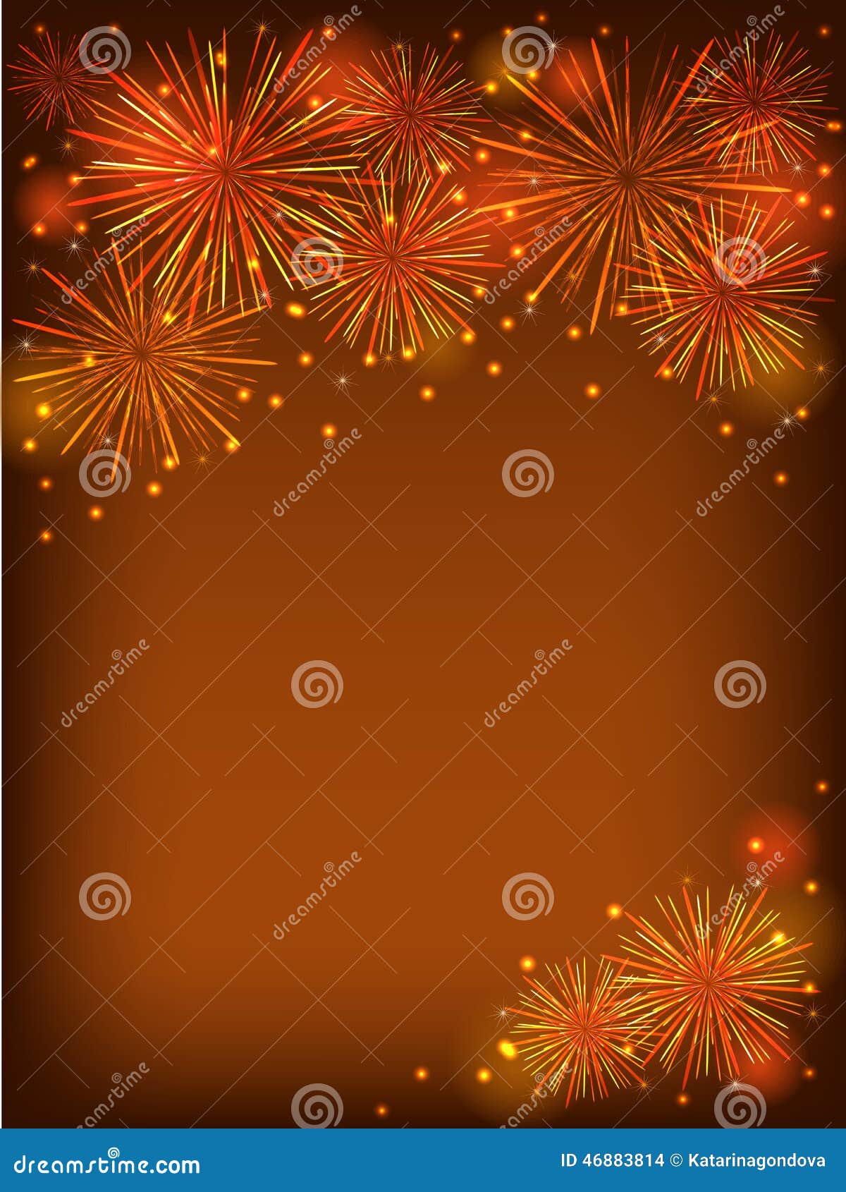 Orange fireworks stock illustration. Illustration of explosion - 46883814