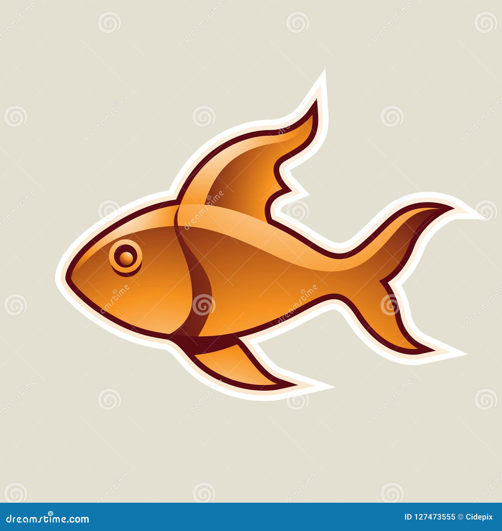 Orange Fish or Pisces Icon Vector Illustration Stock Vector ...