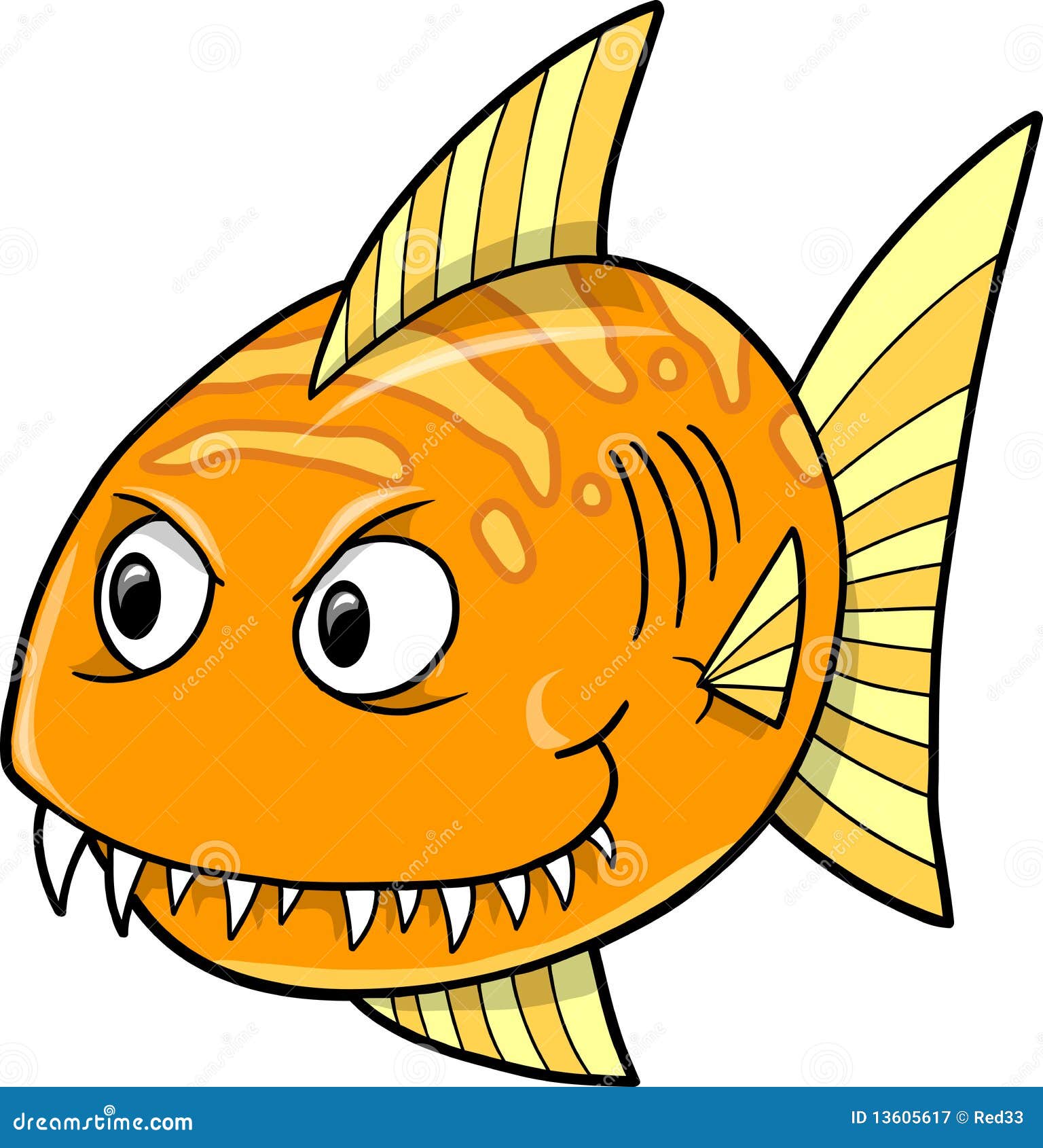 Orange fish Vector stock vector. Illustration of isolated - 13605617