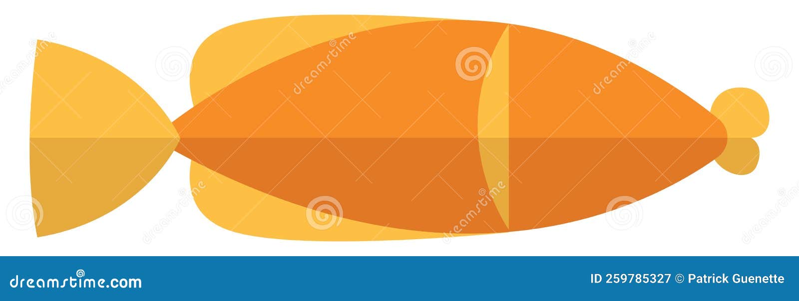 Orange Fish with Yellow Fins, Icon Stock Vector - Illustration of ...