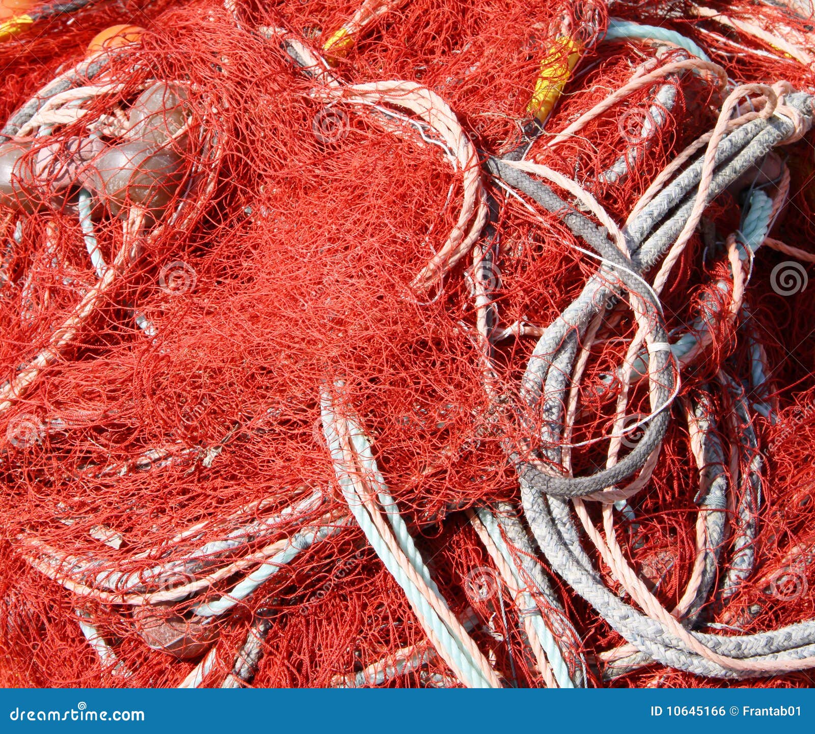 Orange Fishing Net with Floats Stock Photo - Image of buoy, fish: 10645166