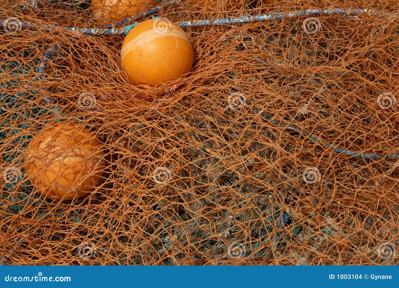 Orange fishing nets stock photo. Image of nylon, catching - 1003104