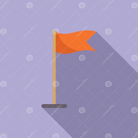 Orange Flag Waving on Flagpole with Long Shadow Stock Vector ...