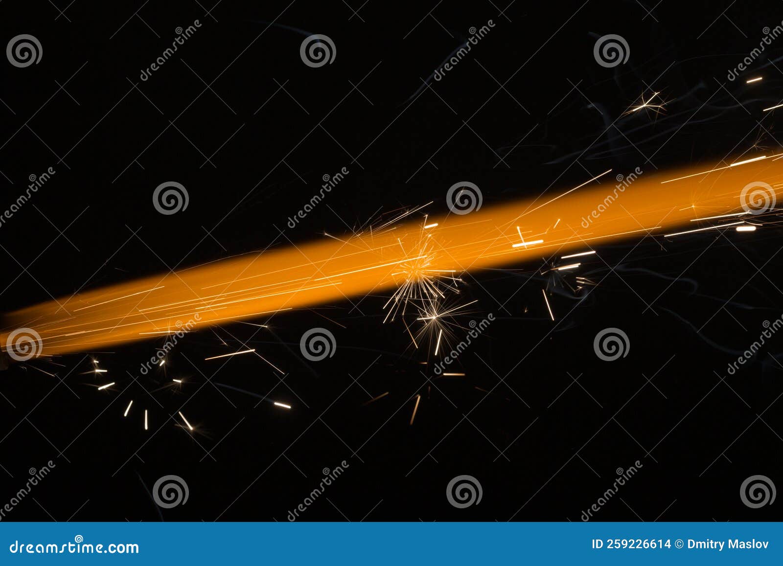 Orange flame with sparks stock photo. Image of firework - 259226614