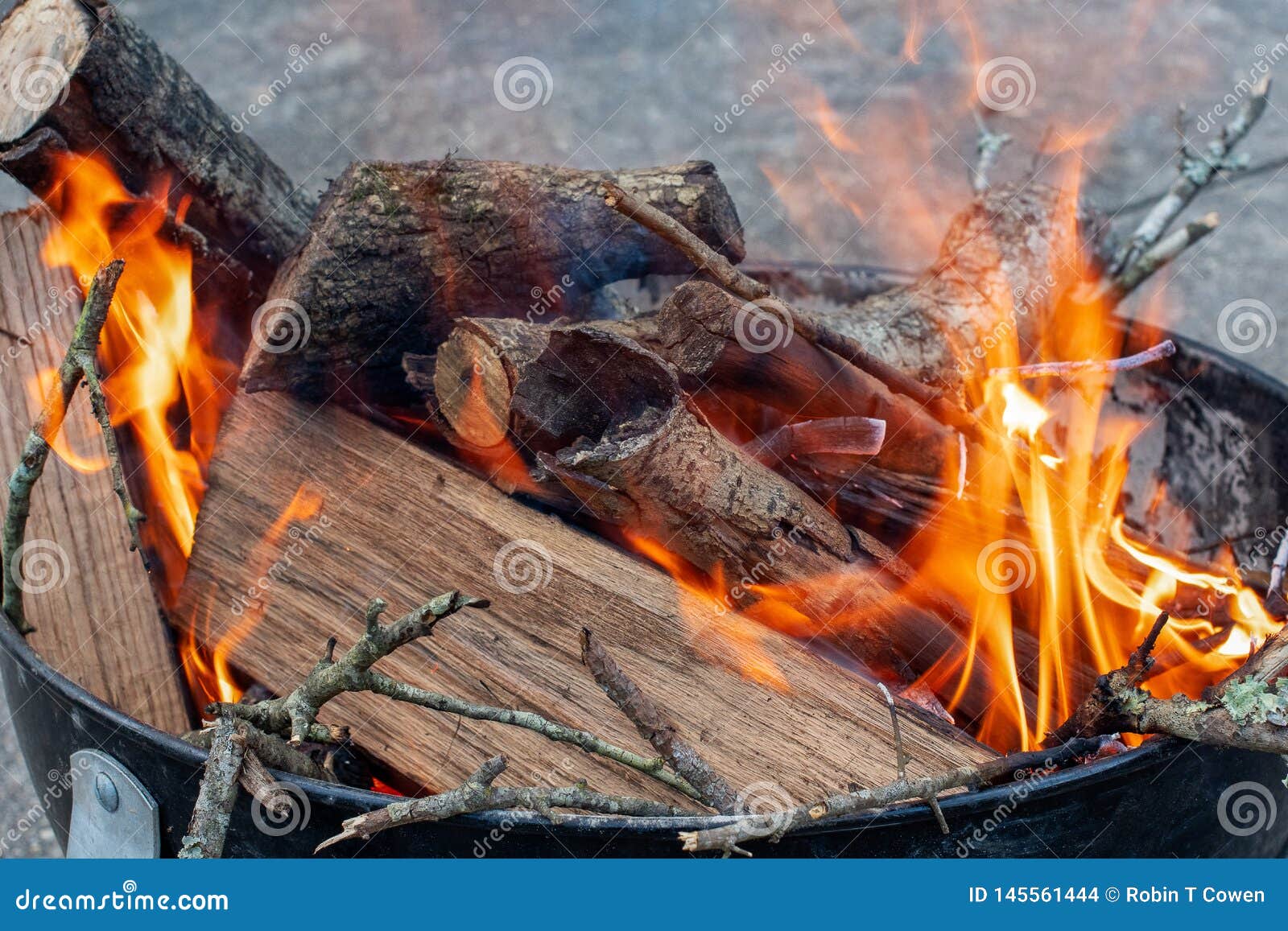 Orange Flames of a Fire Burn Logs Stock Photo - Image of ember, farm ...