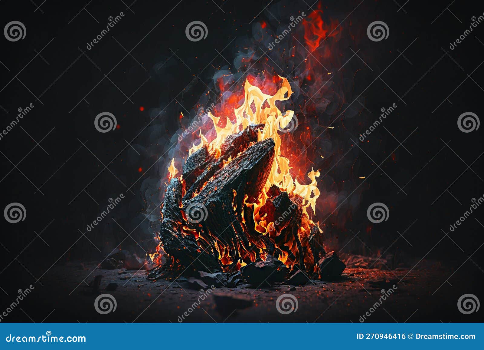 Generative AI, Embers Aglow Royalty-Free Stock Image | CartoonDealer ...