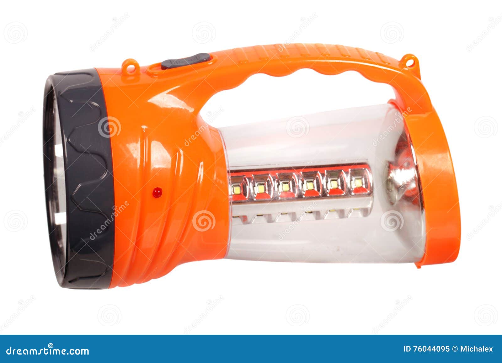 Orange flashlight stock image. Image of black, energy - 76044095
