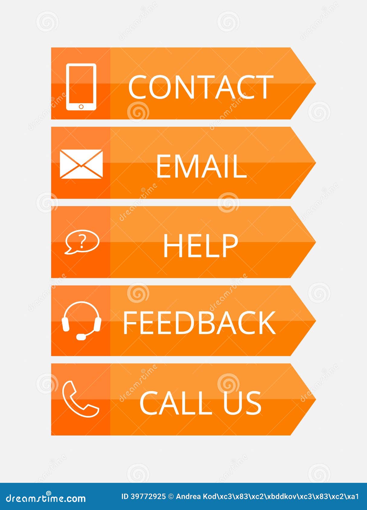 Orange Contact Us Icons Graphic Concept Royalty-Free Cartoon ...