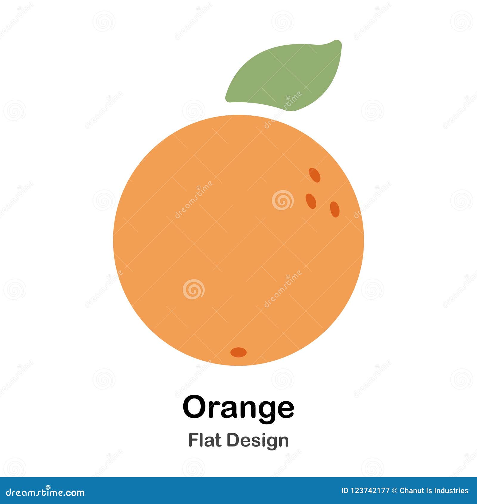 Orange Flat Icon stock vector. Illustration of food - 123742177