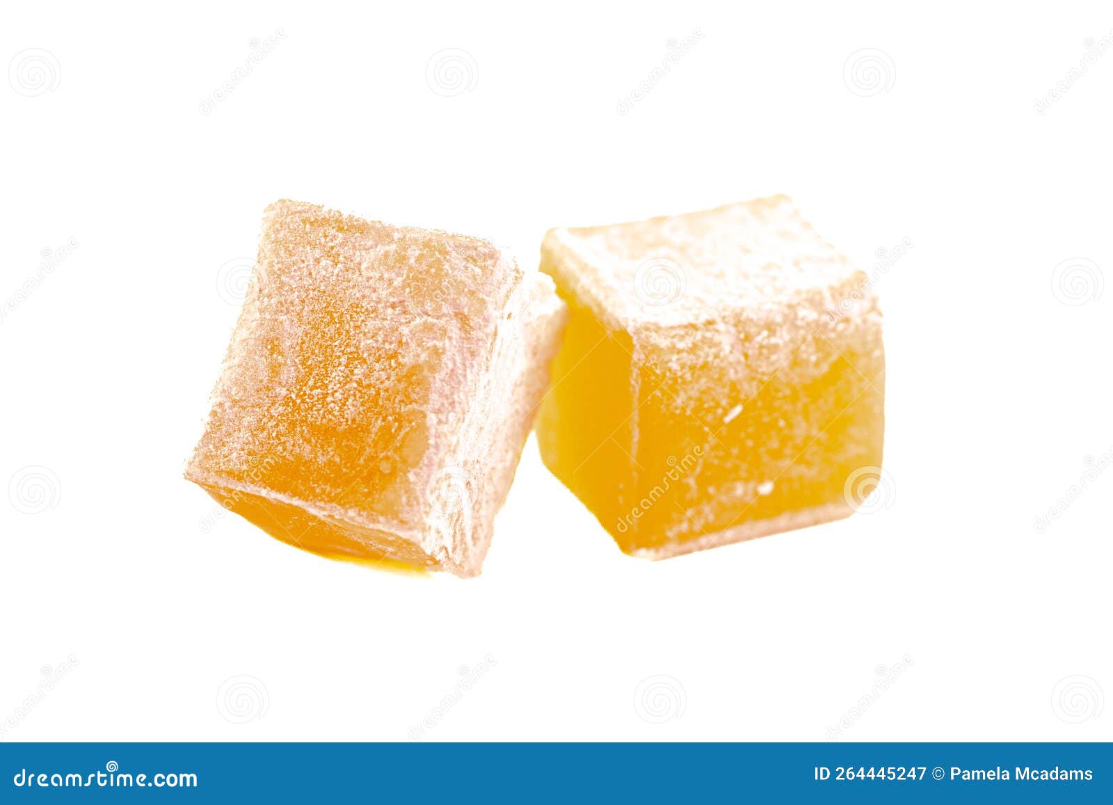Orange Flavored Turkish Delight Isolated on a White Background Stock ...