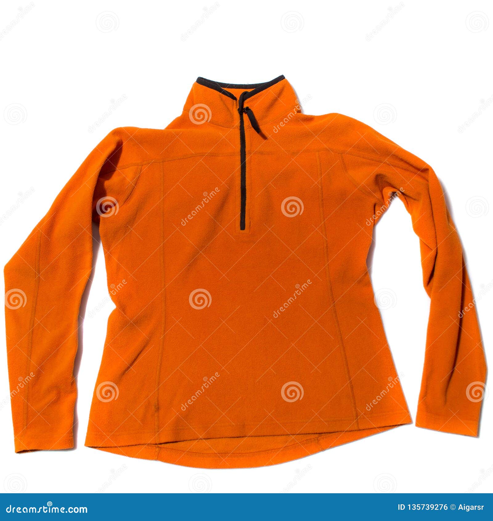 Orange fleece jacket stock photo. Image of fabric, soft - 135739276