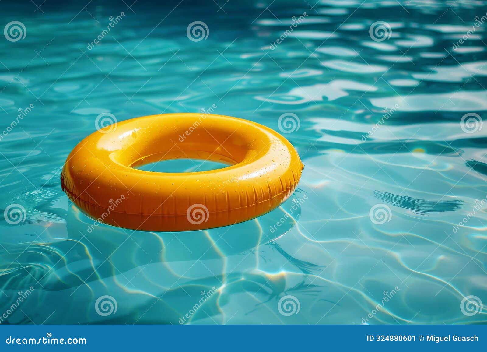 A Orange Float Floats on the Surface of a Blue Pool Stock Illustration ...