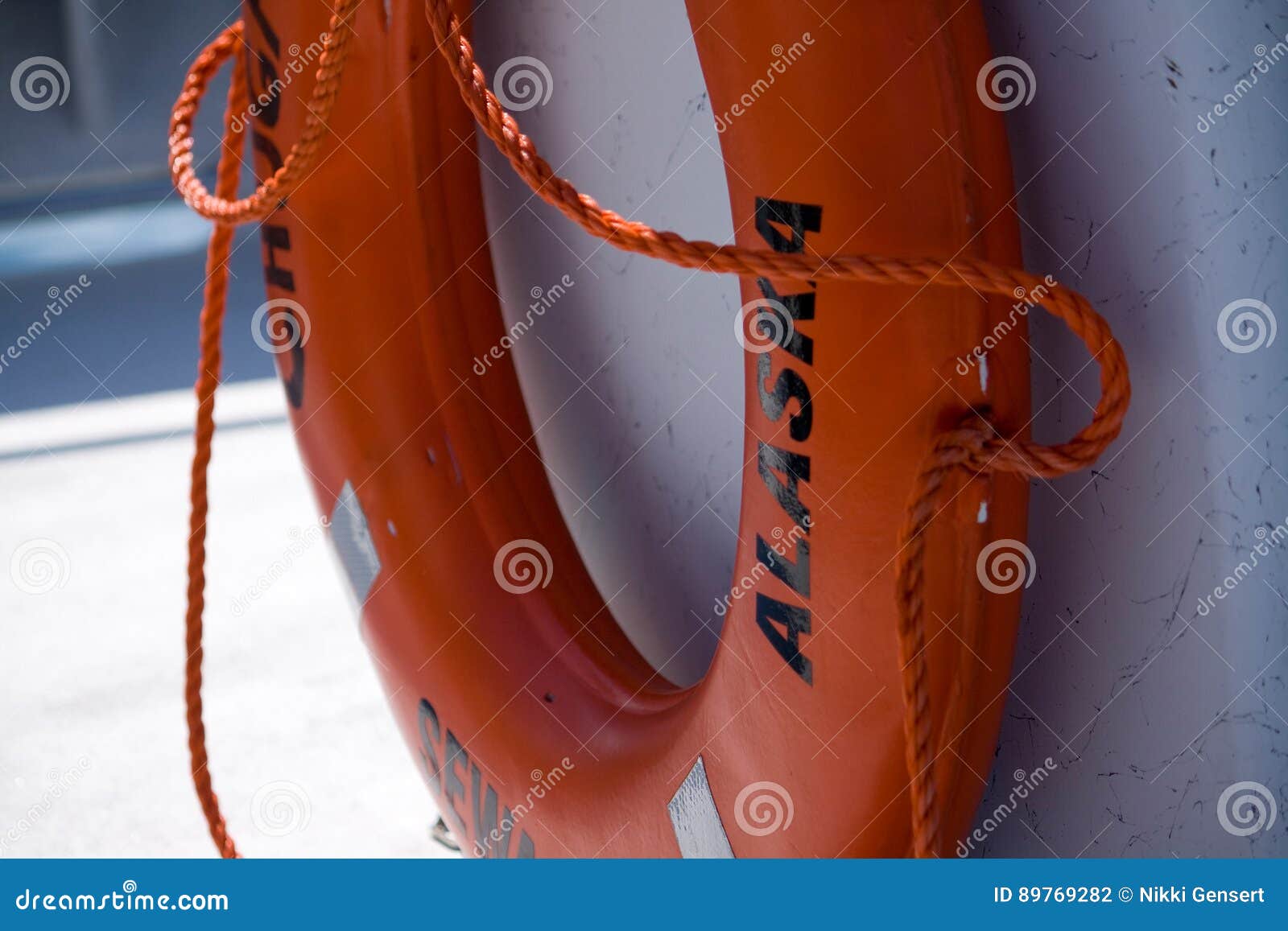 Orange Floatation Device on Boat in Alaska Stock Photo - Image of life ...