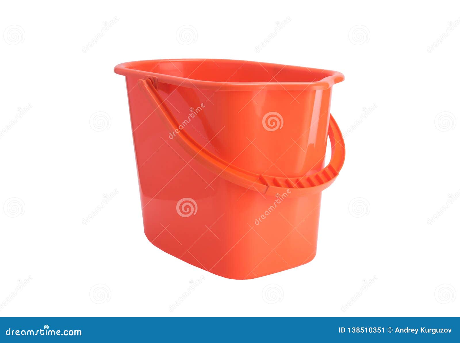 Orange Floor Washing Bucket, White Background, Close-up Stock Image ...