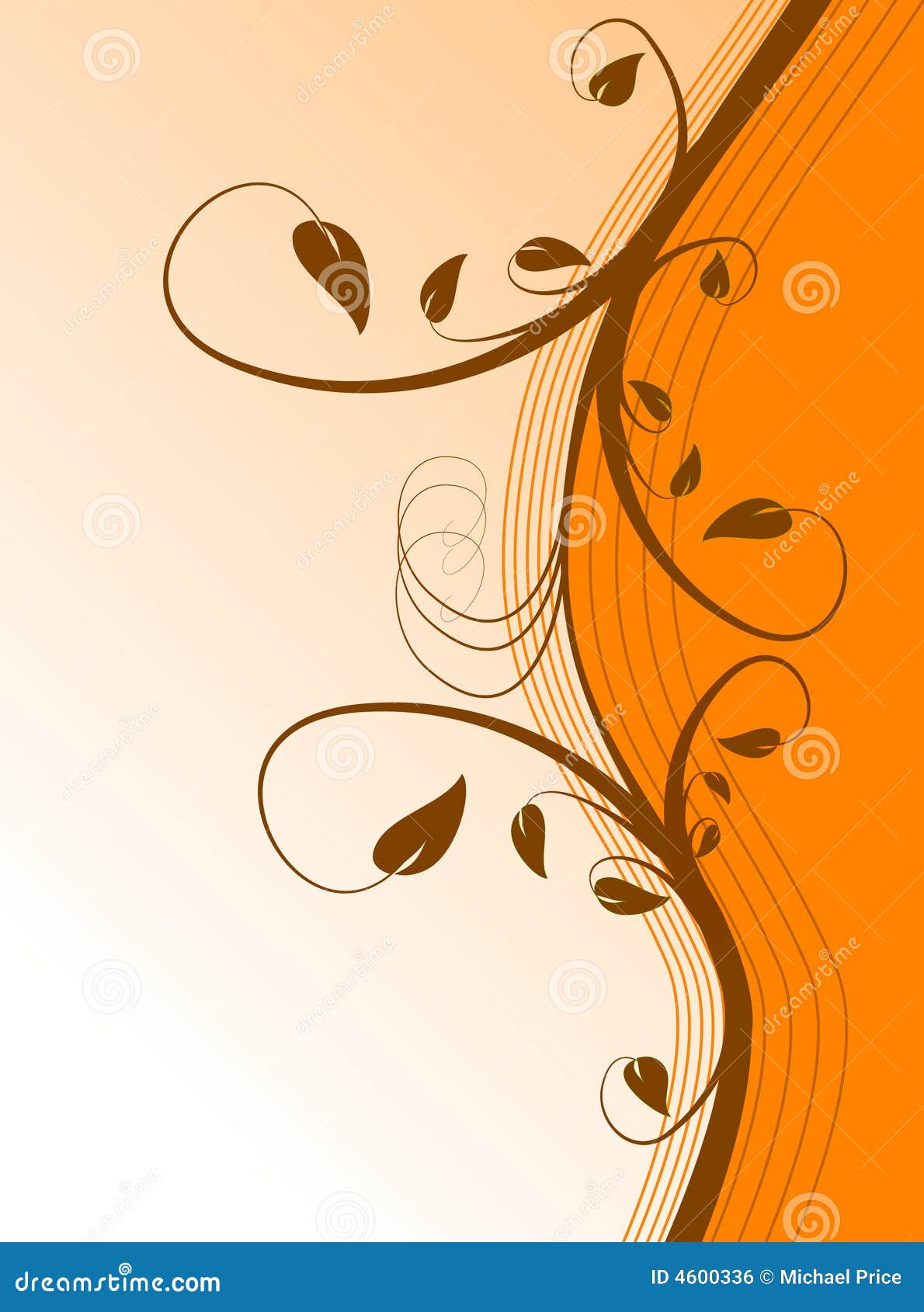 Orange Floral Background stock vector. Illustration of vector - 4600336