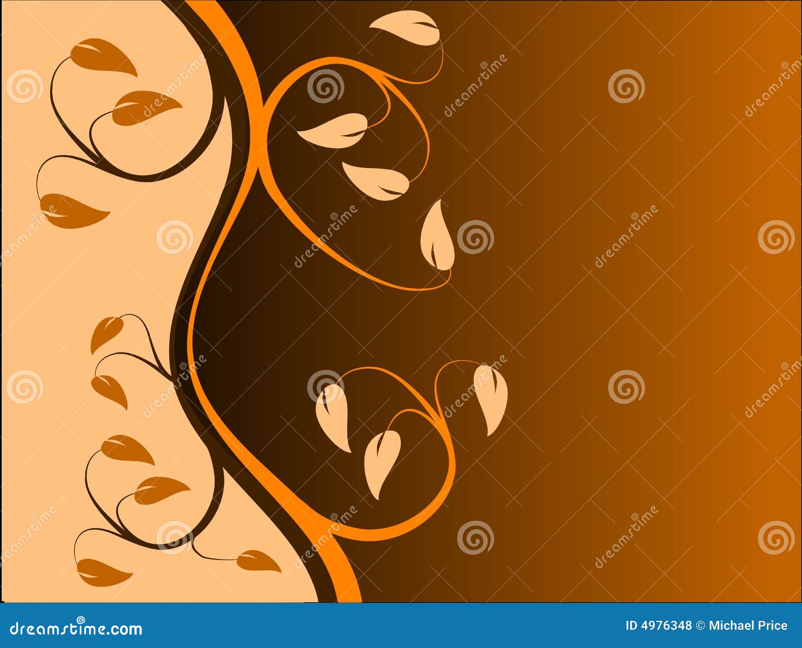 Orange Floral Background stock vector. Illustration of abstract - 4976348