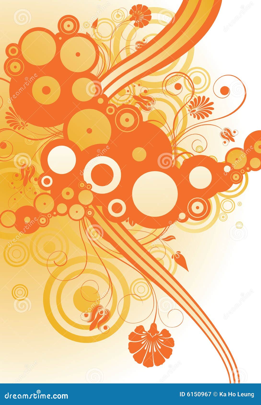 Orange floral background stock illustration. Illustration of backdrop ...