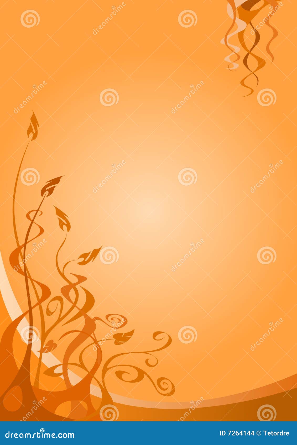 Orange floral background stock illustration. Illustration of floral ...
