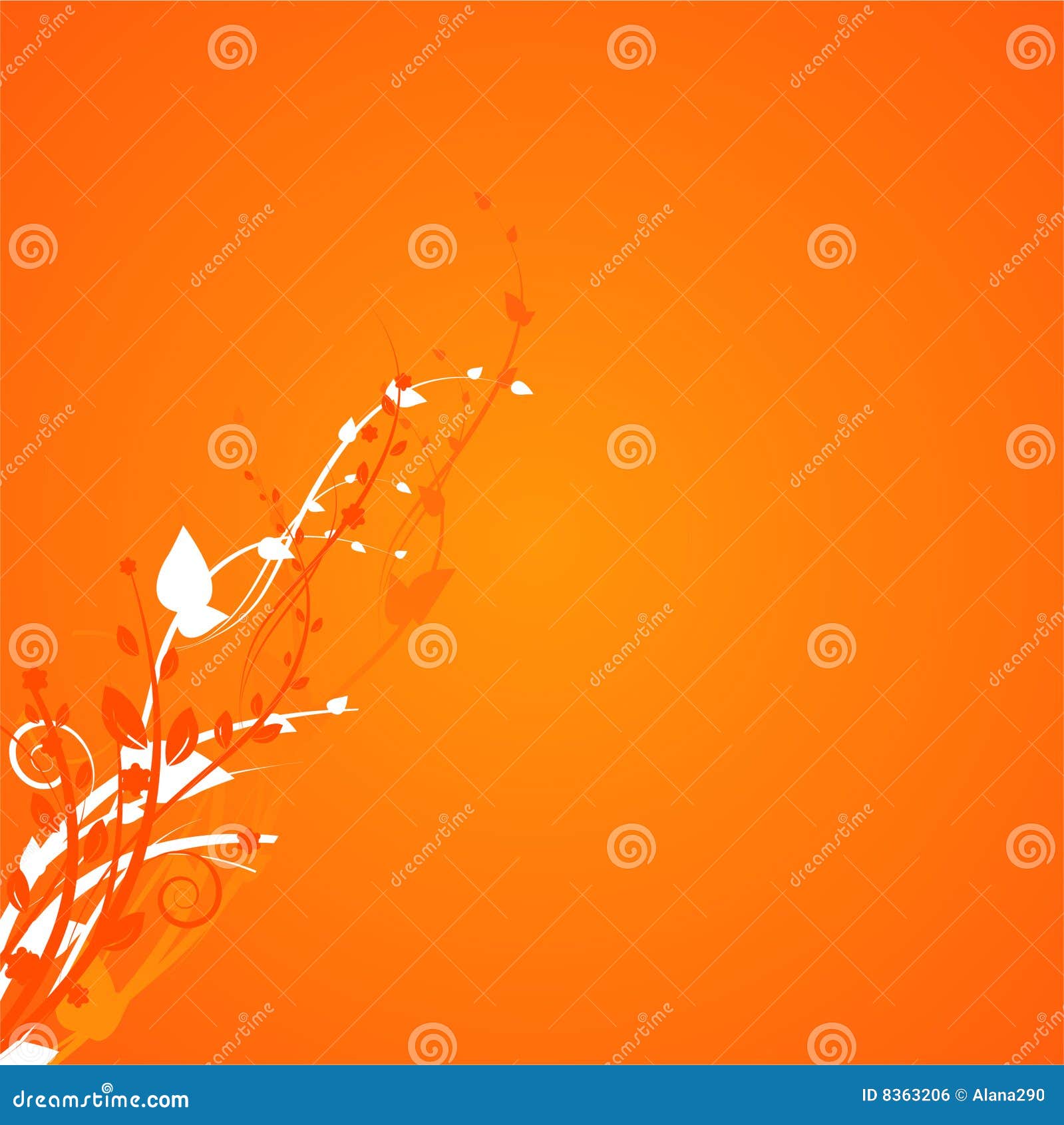 Orange floral background stock vector. Illustration of style - 8363206