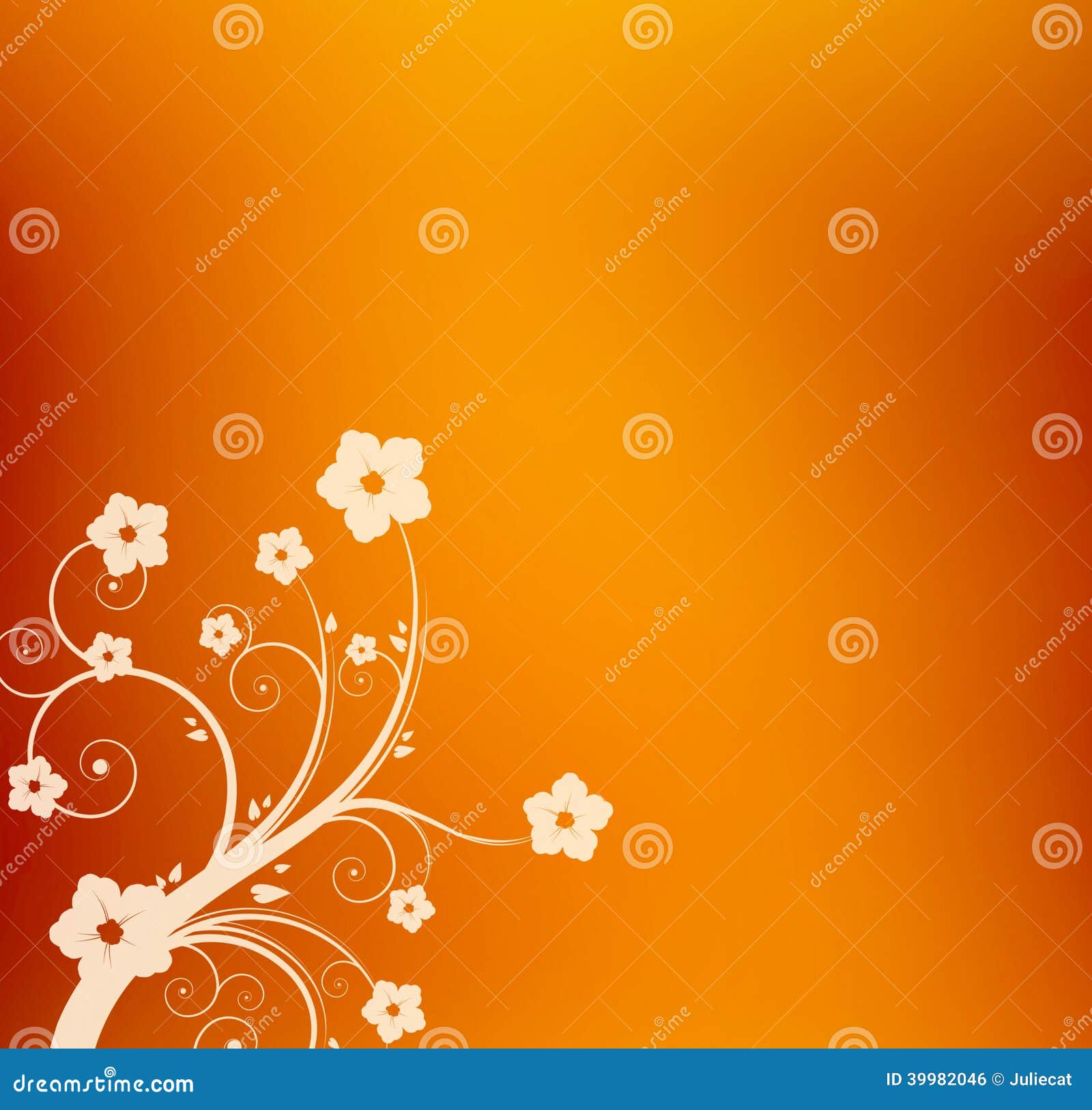 Orange floral background stock illustration. Illustration of flower ...