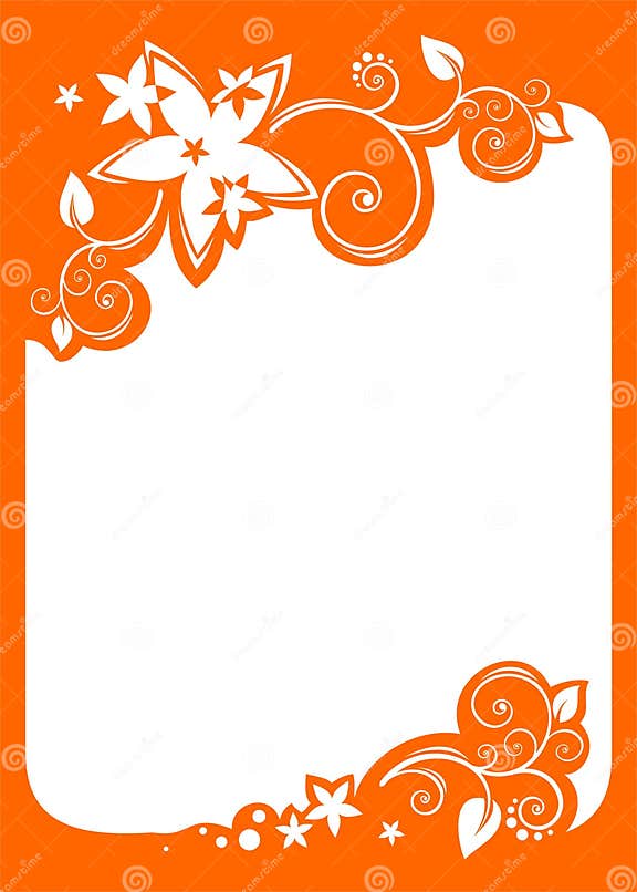Orange floral border stock vector. Illustration of fresh - 3549183