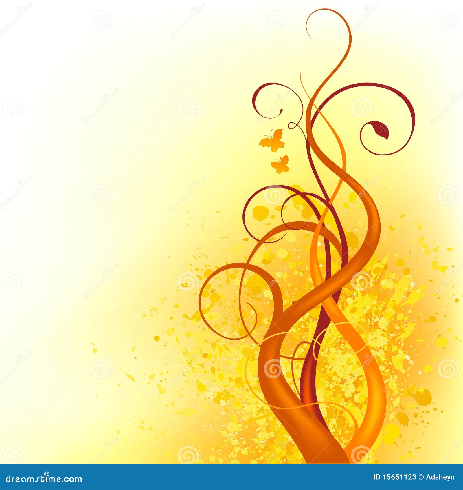 Orange floral design stock vector. Illustration of creative - 15651123