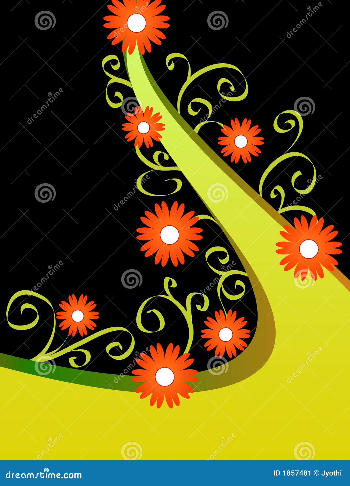 Orange floral design stock illustration. Illustration of design - 1857481