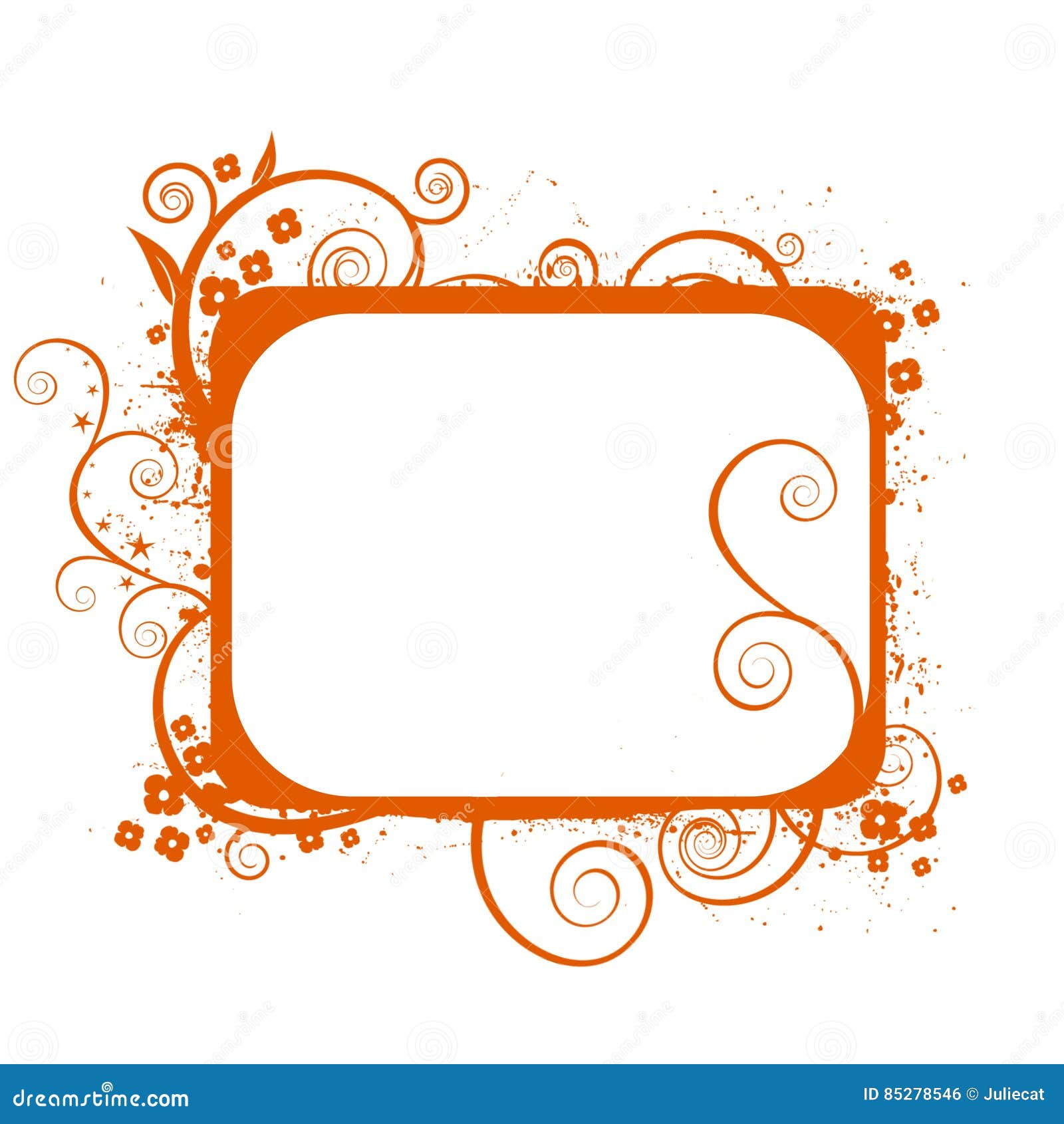 ORANGE FLORAL FRAME stock illustration. Illustration of celebration ...