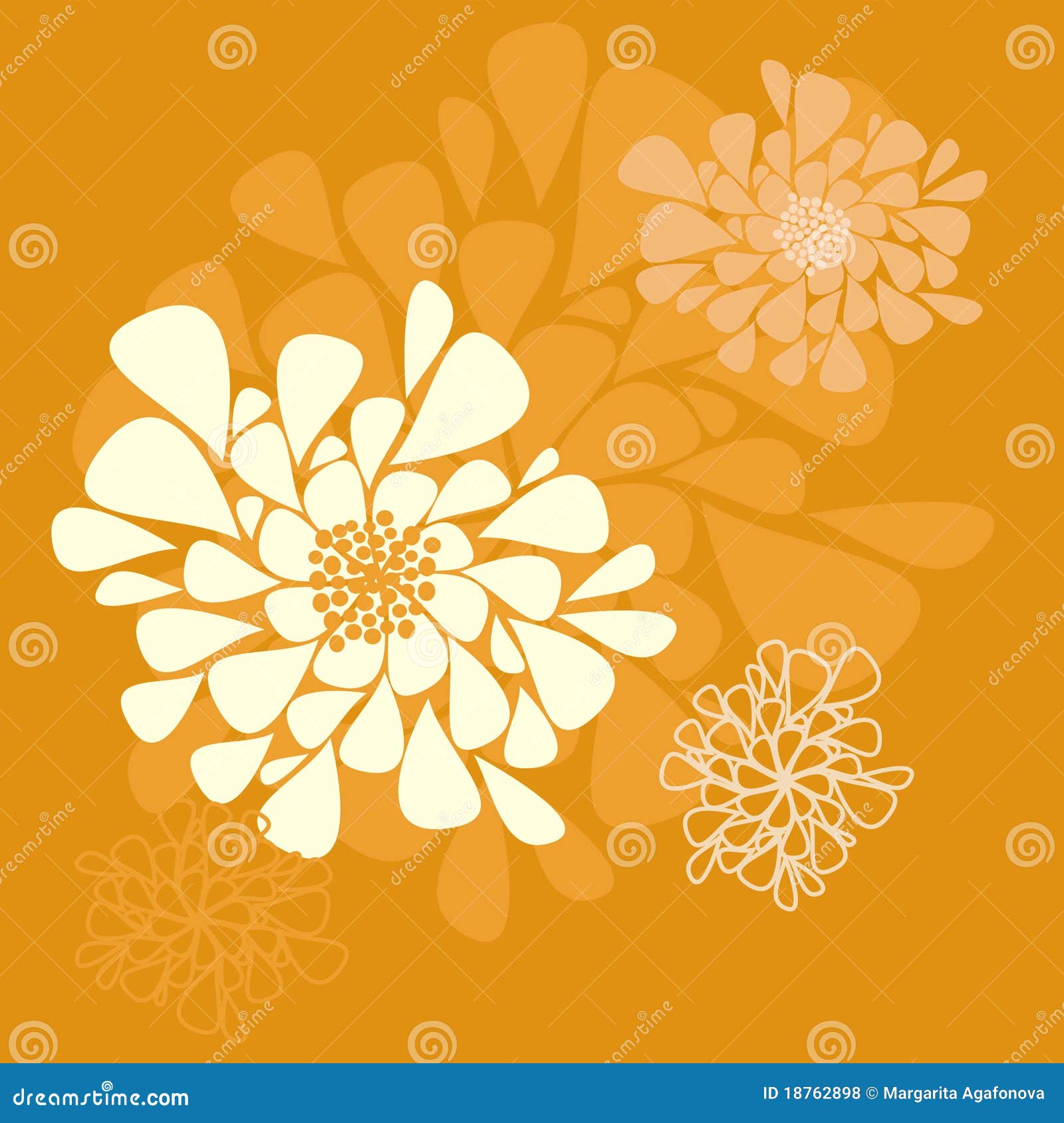 Orange flower background stock vector. Illustration of happiness - 18762898