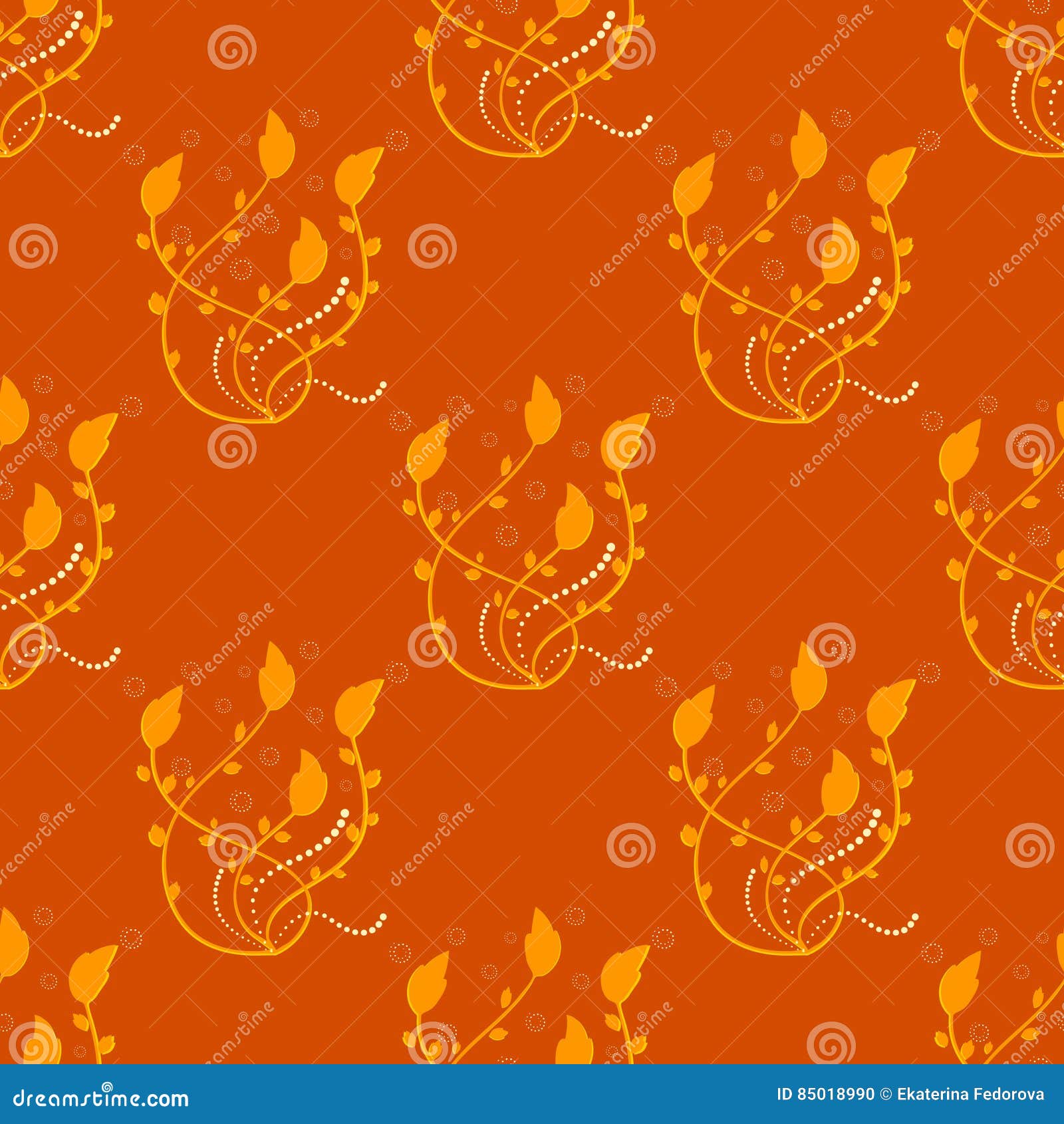 Orange Flower Pattern, Seamless Pattern Stock Vector - Illustration of ...
