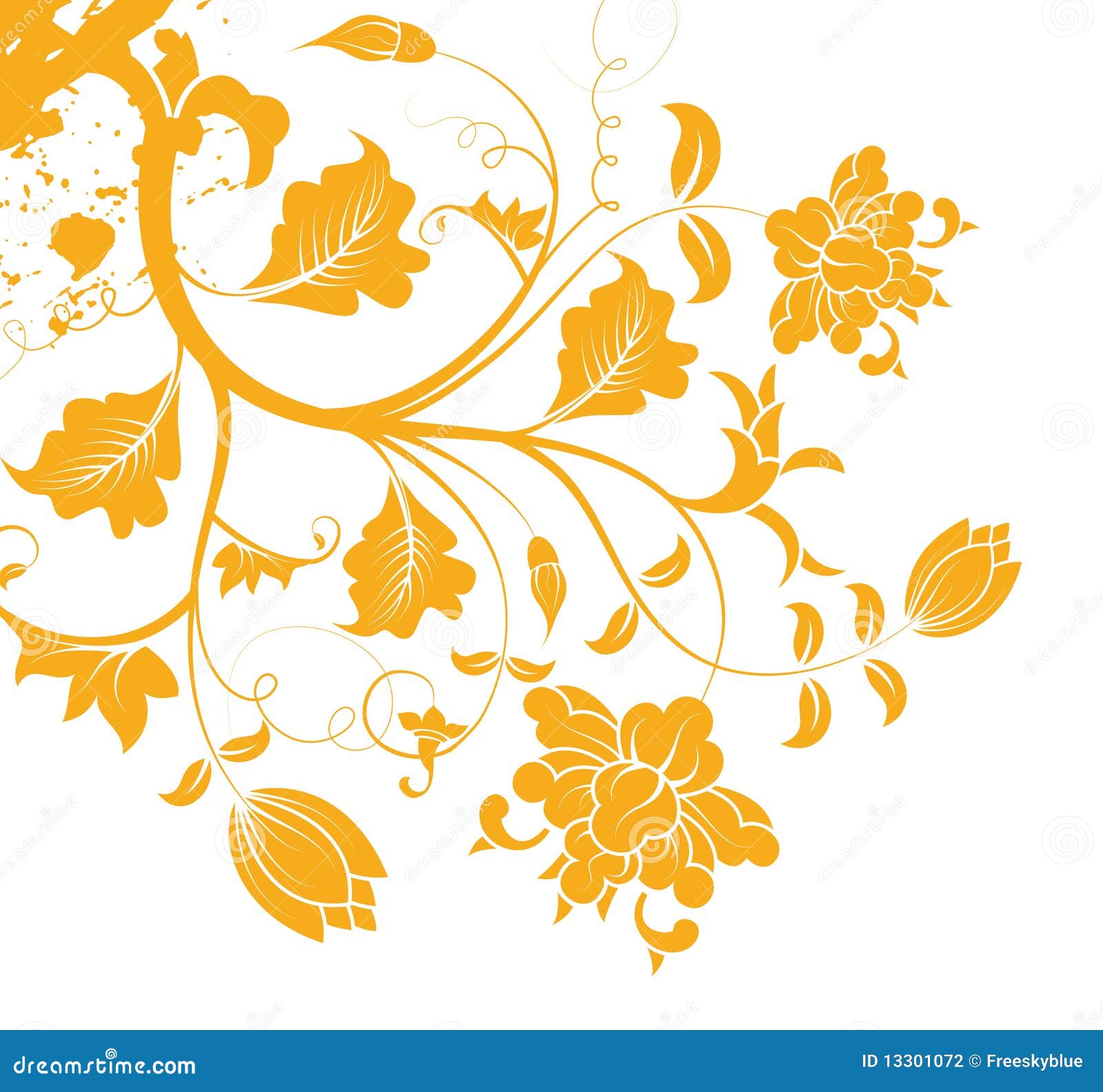 Orange Flower Pattern Silhouette Stock Illustration - Illustration of ...