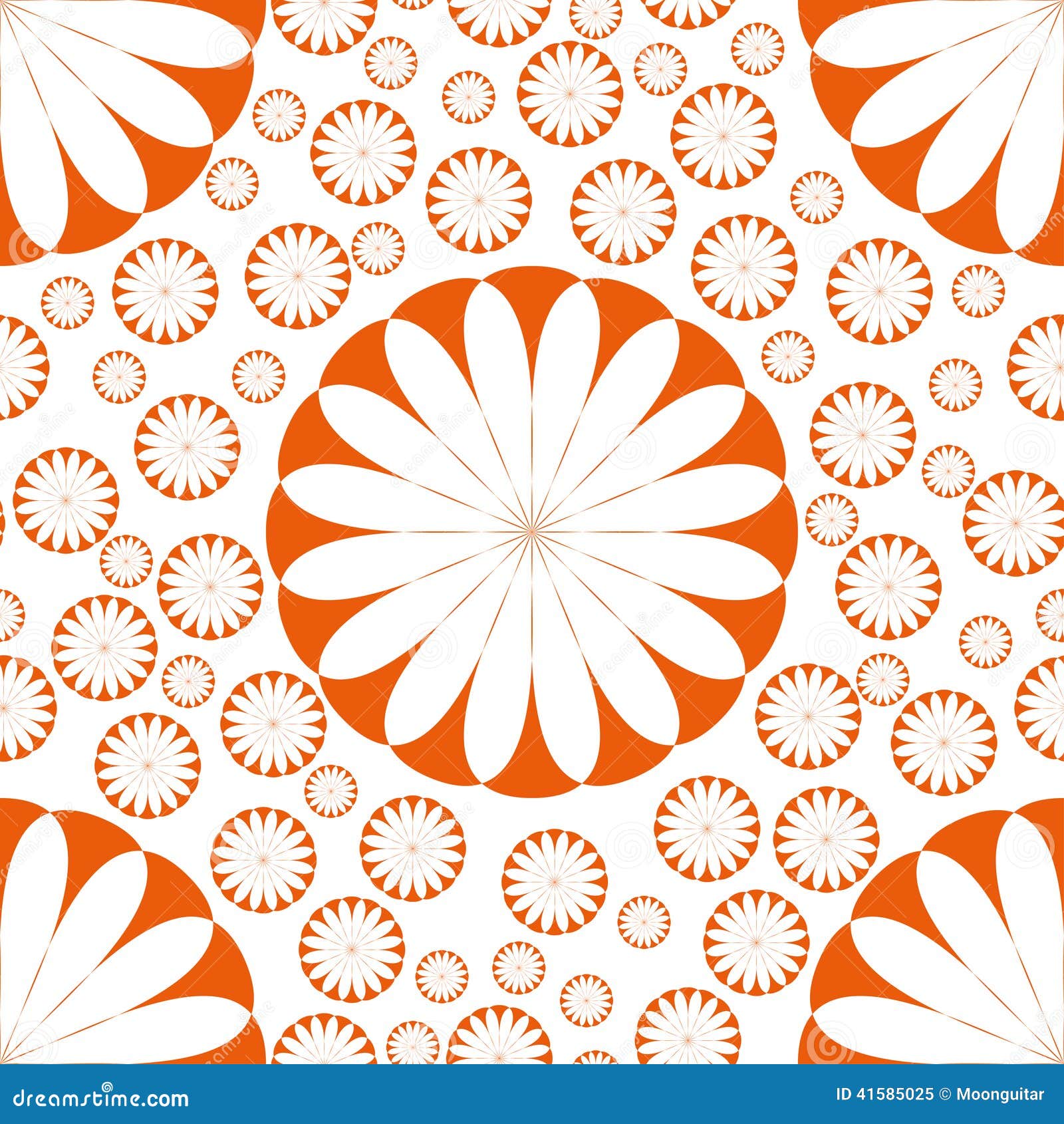 Orange Flower Seamless Pattern Stock Vector - Illustration of arts ...