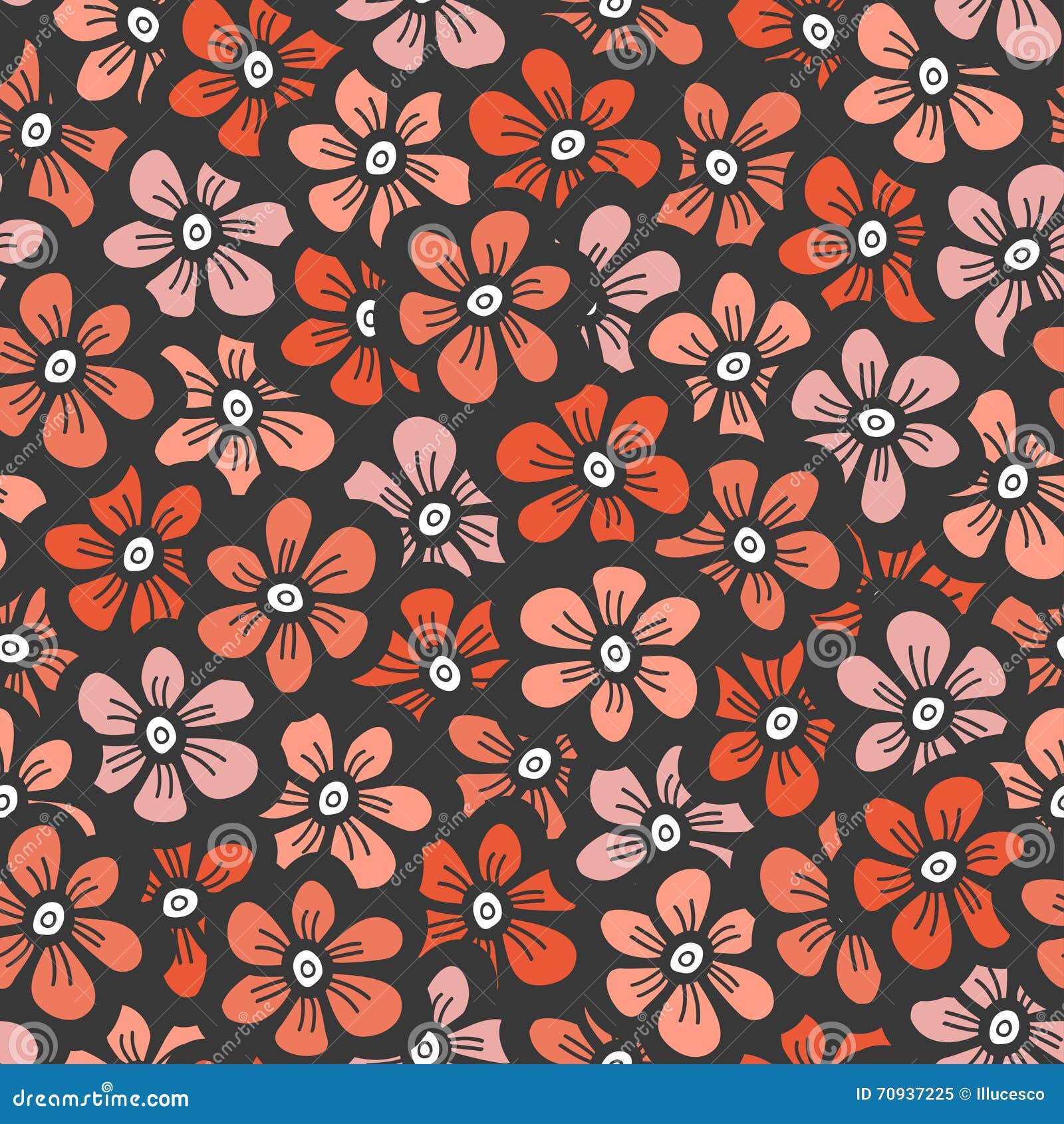 Orange Flower Seamless Pattern Stock Vector - Illustration of fashion ...
