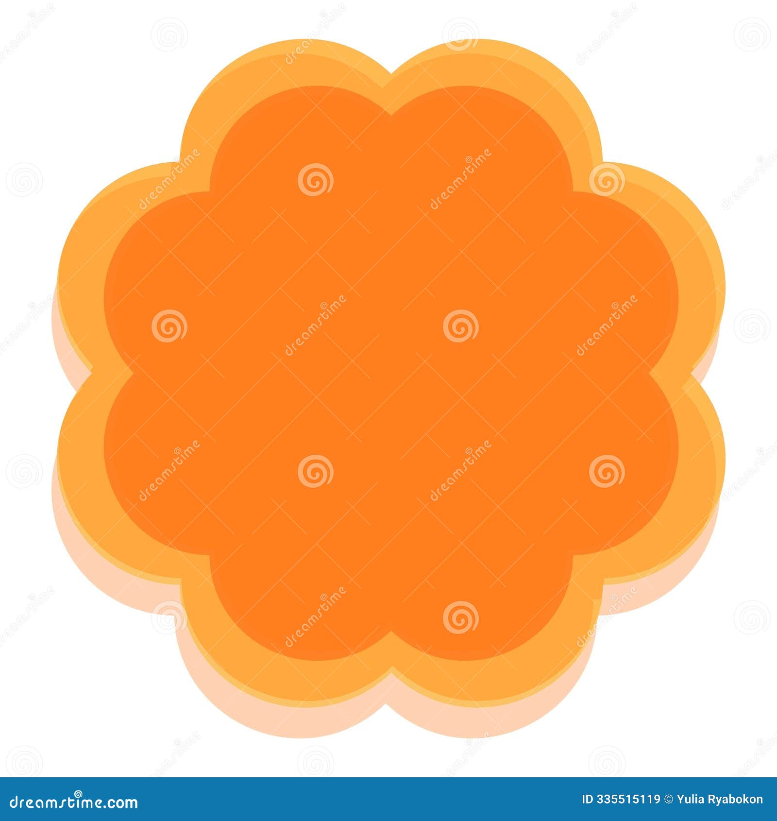 Orange Flower Shape Blank Text Box with Shadow Stock Vector ...