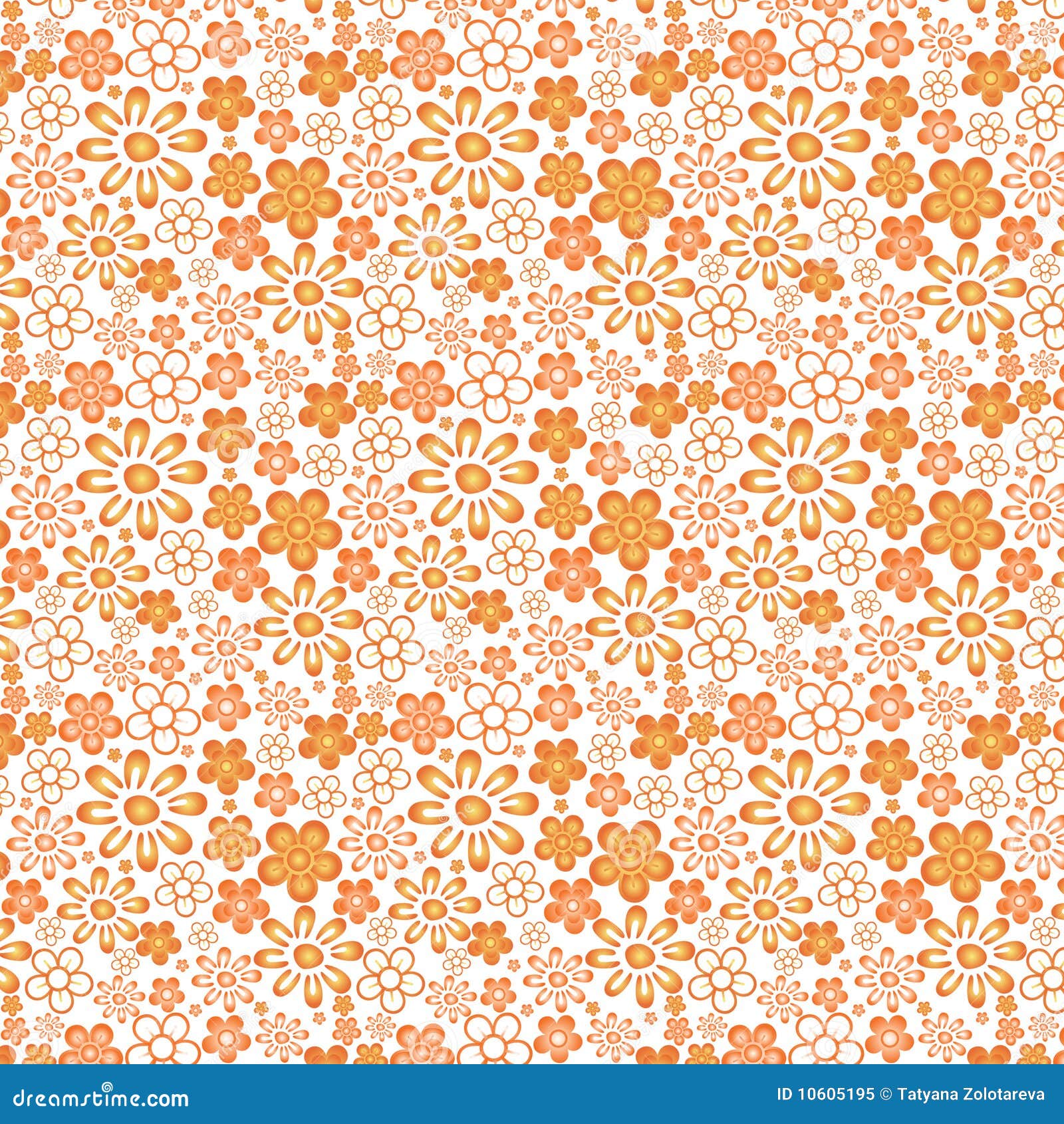 Orange Flowers Pattern (seamless) Stock Vector - Illustration of summer ...