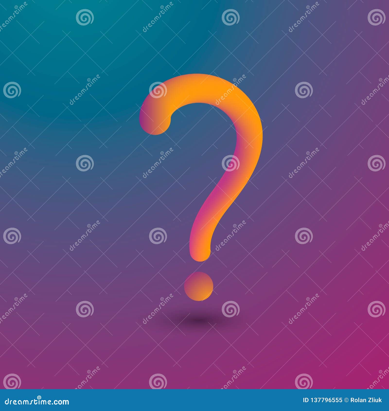 Orange Fluid Question Mark on a Colored Background Stock Vector ...