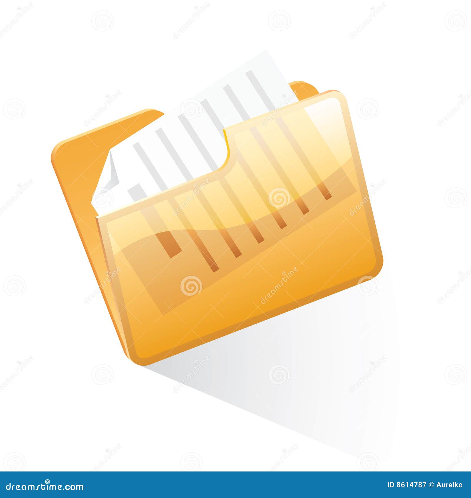 Orange folder stock vector. Illustration of download, correspondence ...