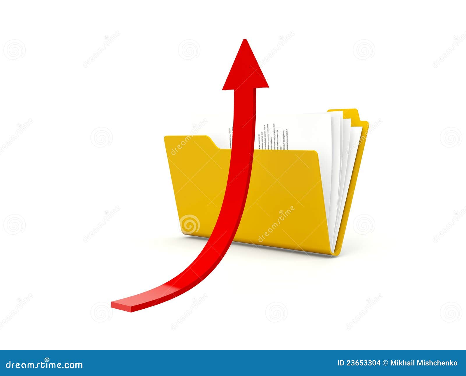 Orange folder with arrow stock illustration. Illustration of file ...