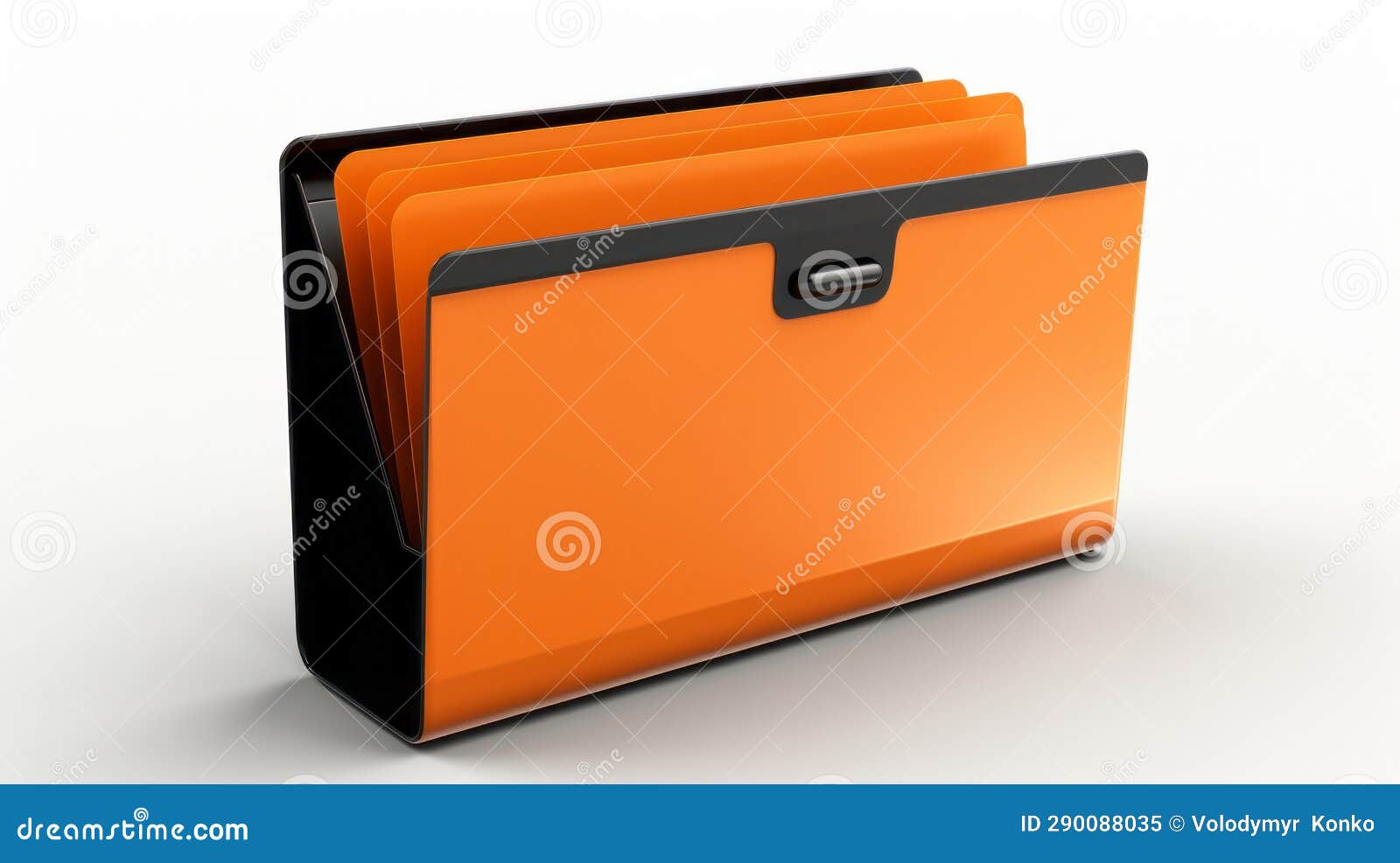 An Orange Folder with Black Handles on a White Background. Generative ...