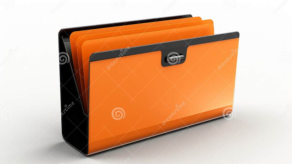 An Orange Folder with Black Handles on a White Background. Generative ...