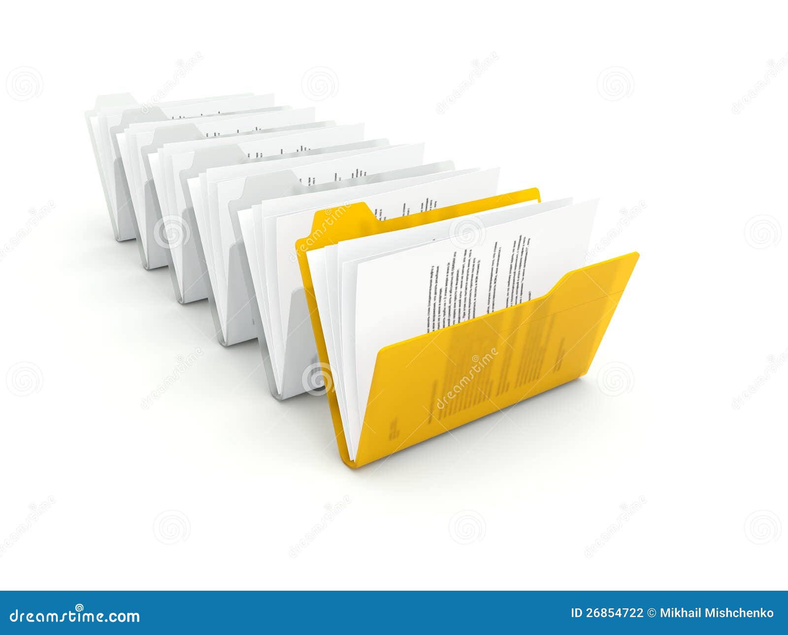Orange folder with files stock illustration. Illustration of business ...
