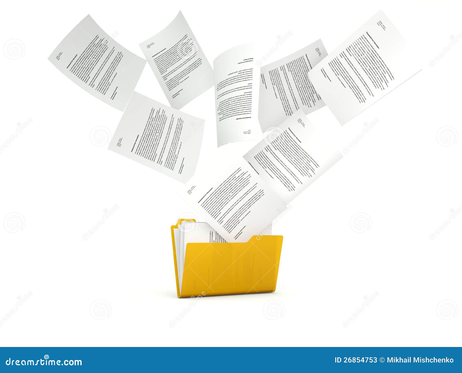 Orange folder with files stock illustration. Illustration of file ...
