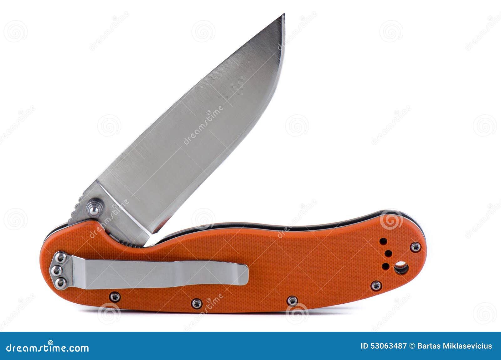 Orange folding knife stock image. Image of white, equipment - 53063487