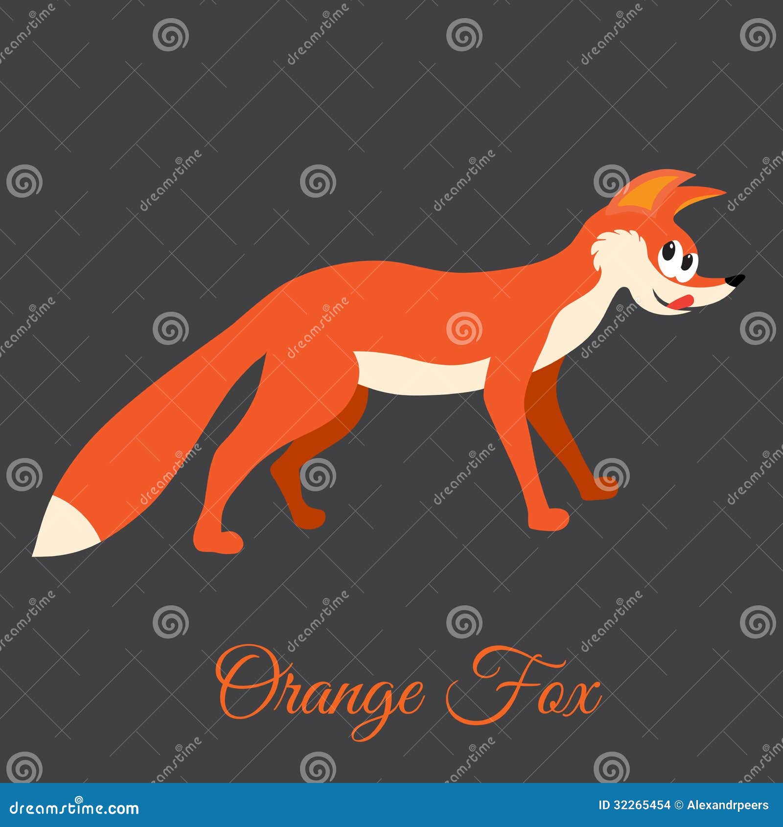 Orange Fox stock vector. Illustration of painting, sign - 32265454