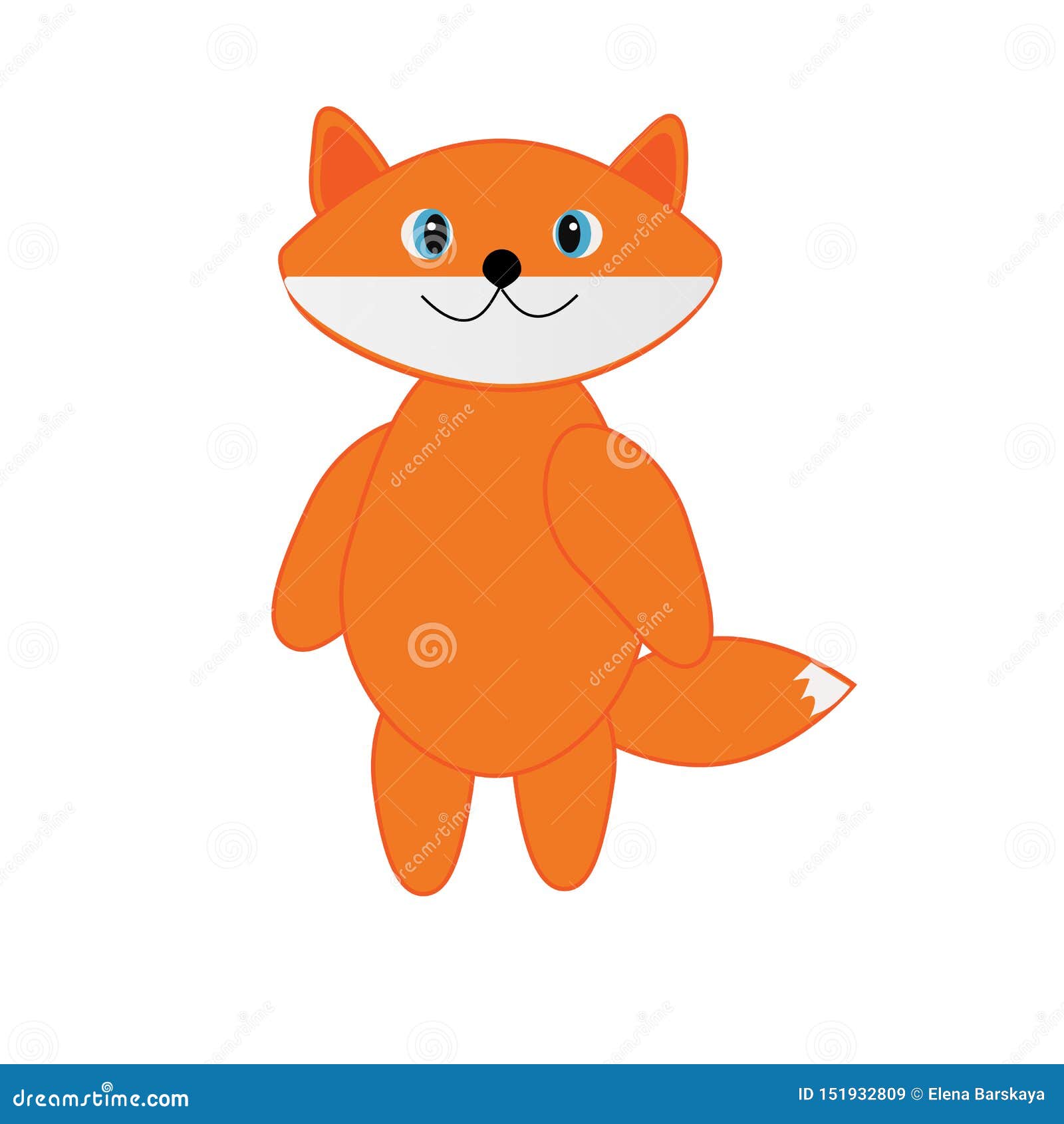 Orange Fox in the Form of Toys Stock Vector - Illustration of animal ...
