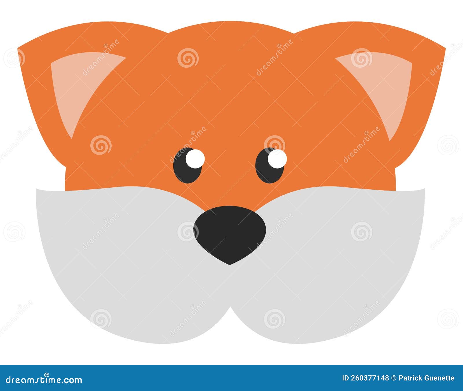 Orange fox head, icon stock vector. Illustration of design - 260377148