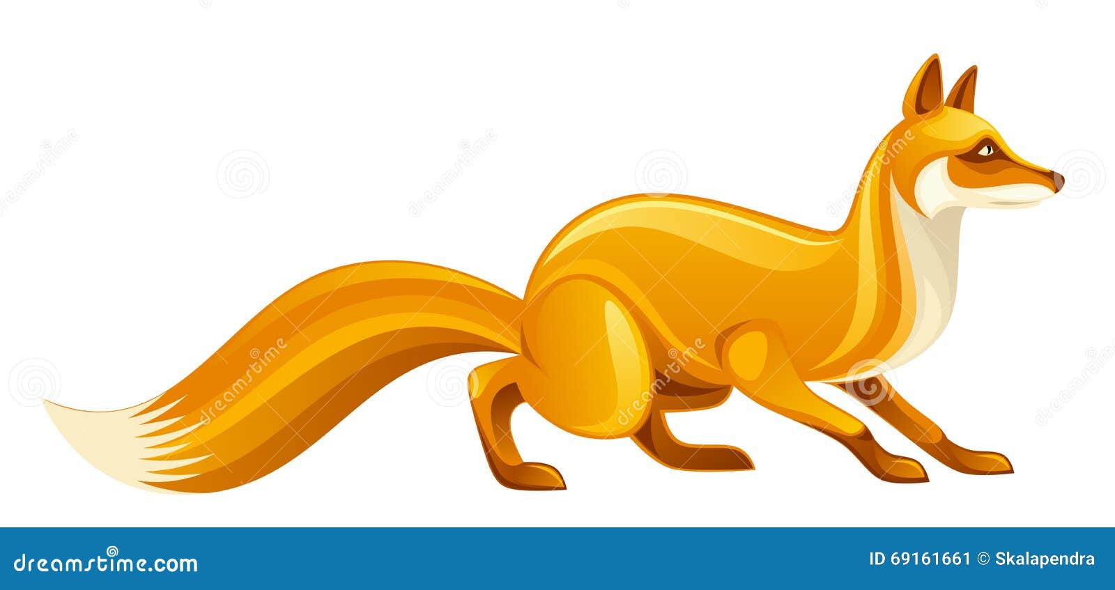 Orange fox stock vector. Illustration of background, predator - 69161661