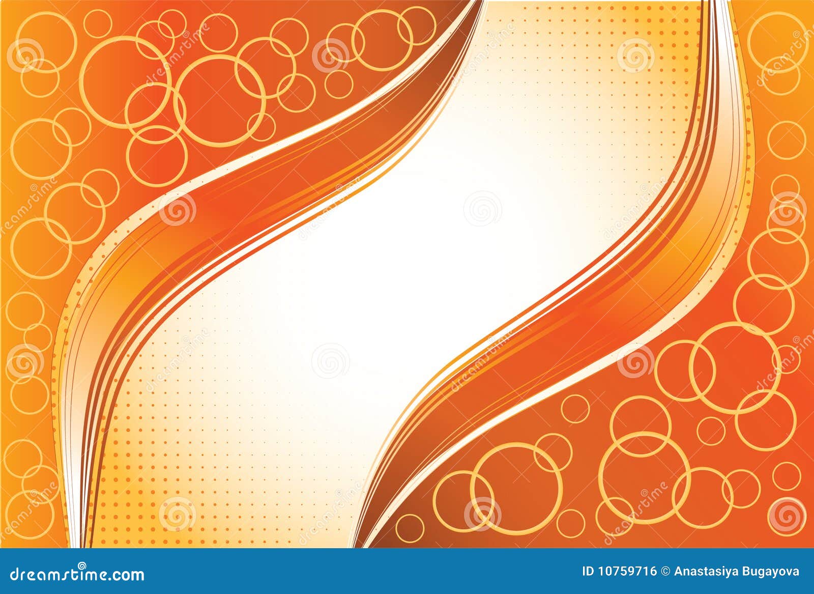 Orange frame with waves stock vector. Illustration of address - 10759716